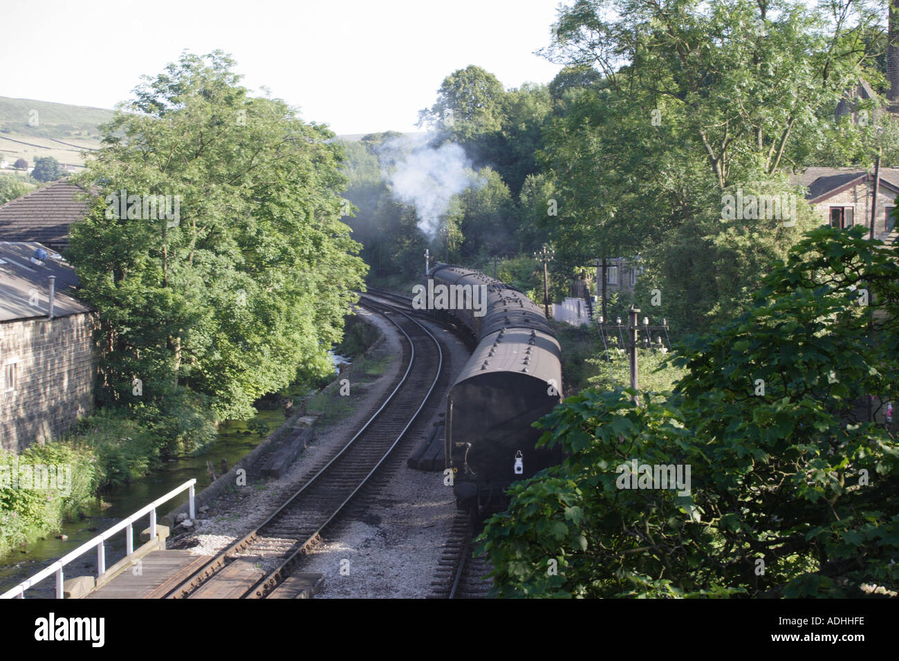 Steam Train on the Keighley Worth Valley Railway in Haworth Stock Photo ...