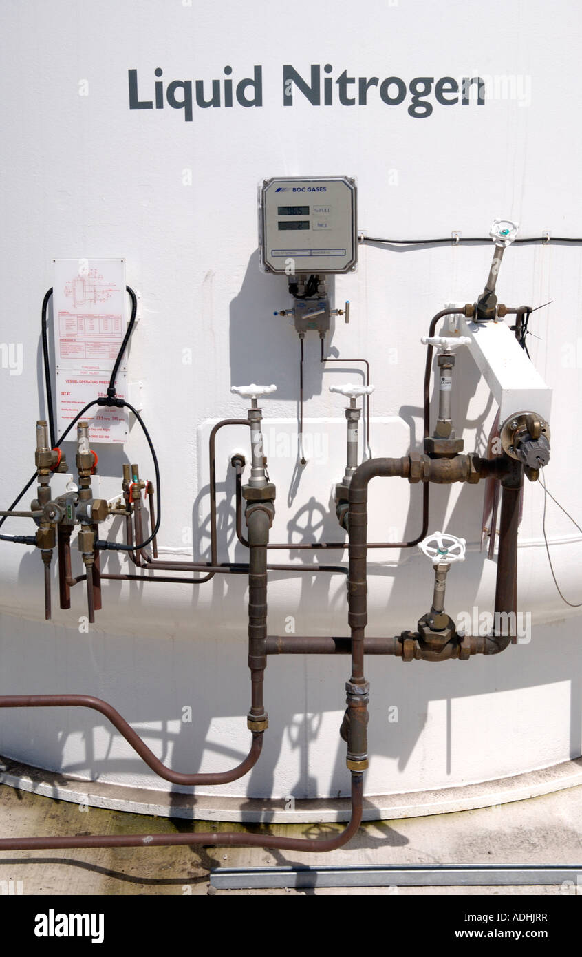 BOC liquid nitrogen tanks at TyreGenics cryogenic tyre recycling plant ...