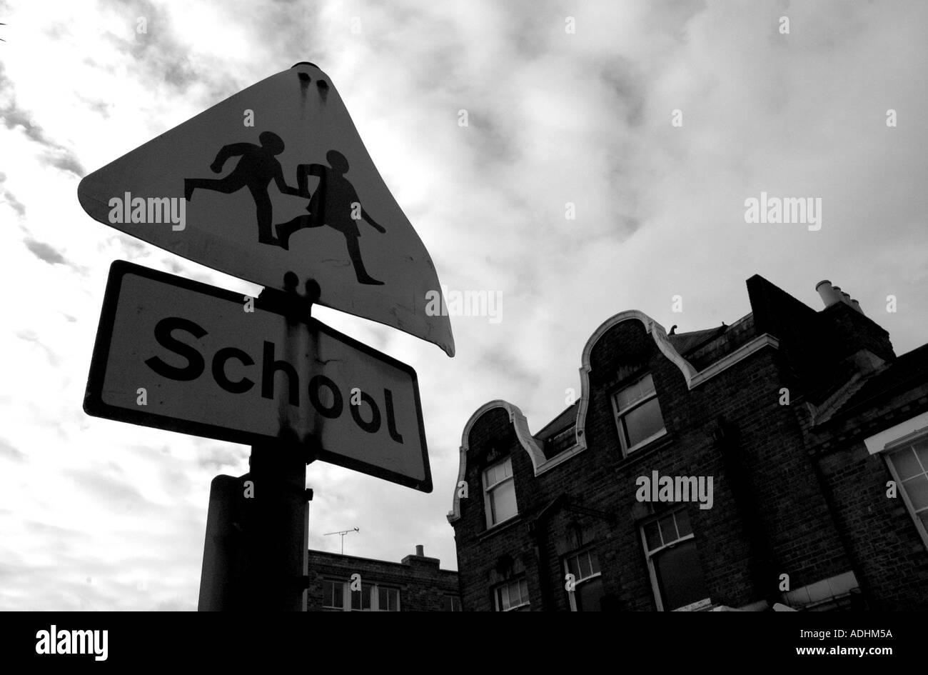 School sign in Victorian street of London Stock Photo - Alamy