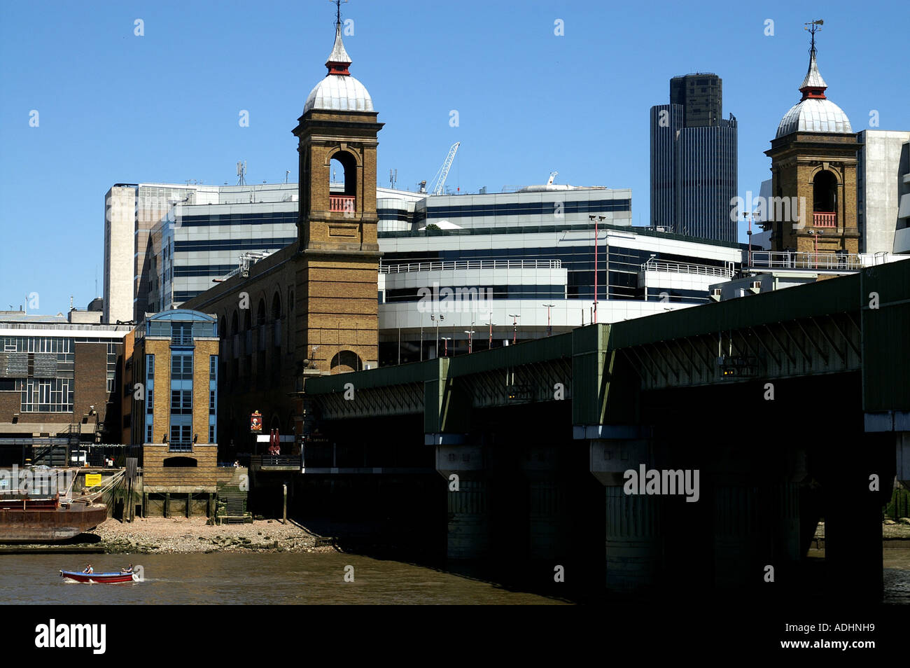 Cannon St street bridge and station Embankment London England Stock ...