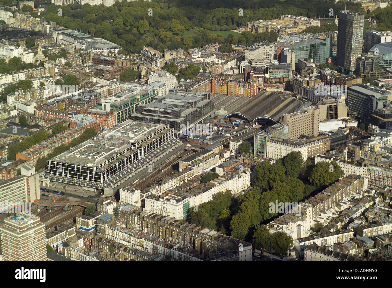 Aerial view of Victoria Station with Victoria Place Shopping Centre in ...