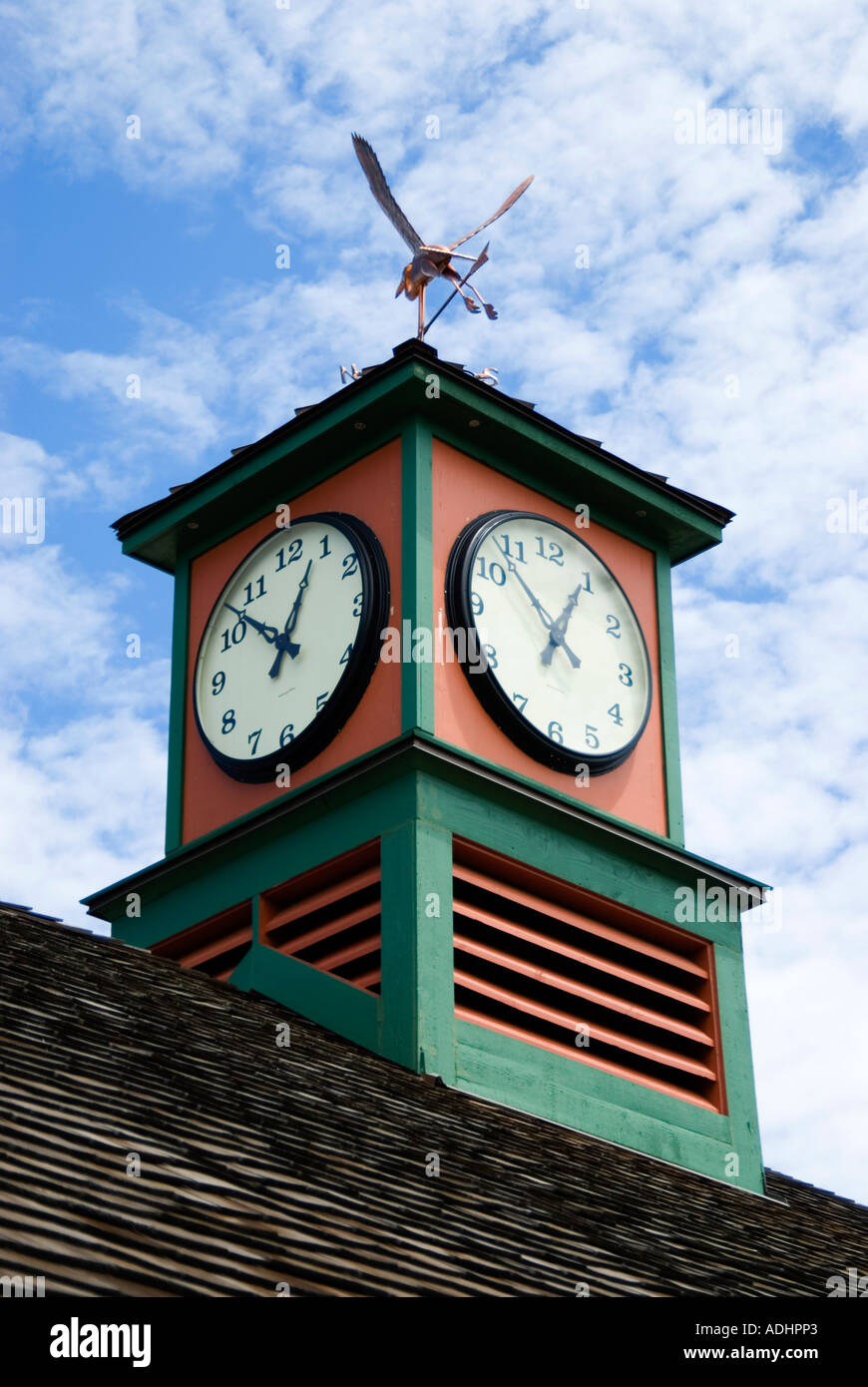Train Station Clock Spire Stock Photo - Alamy