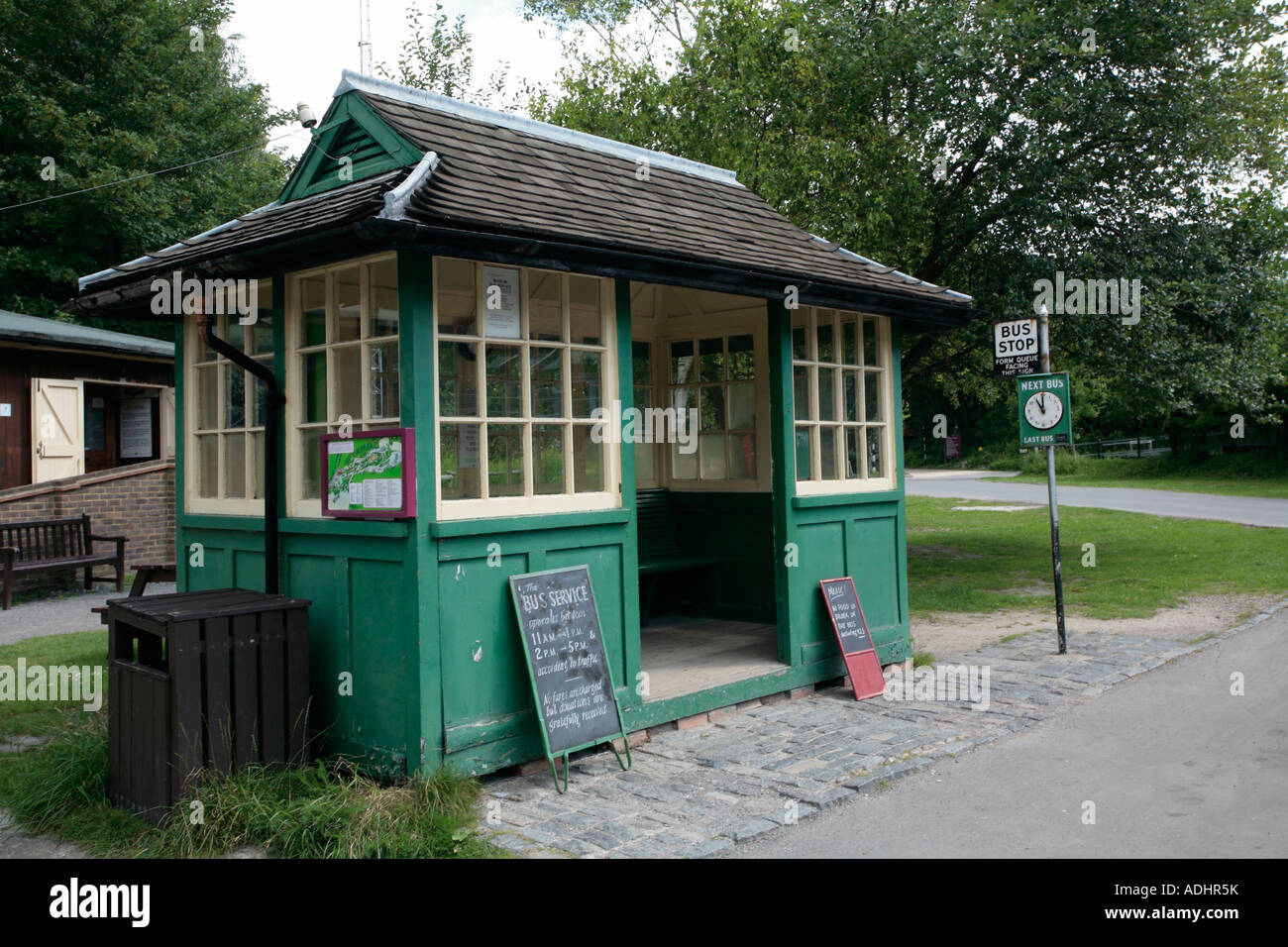 Old fashioned bus shelter reconstructed and on exhibit at Amberley ...