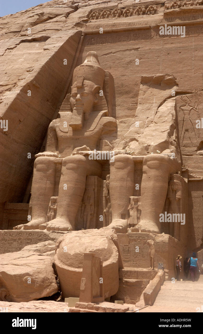Seated Statue of Ramesses II Colossus, Abu Simbel, West Bank of Lake ...