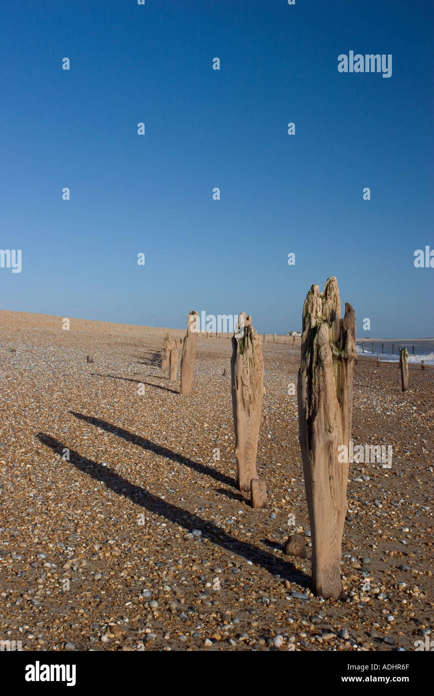 Battered groynes hi-res stock photography and images - Alamy