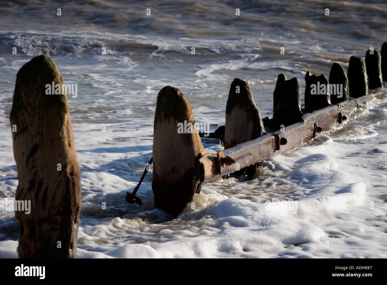 Battered groynes hi-res stock photography and images - Alamy