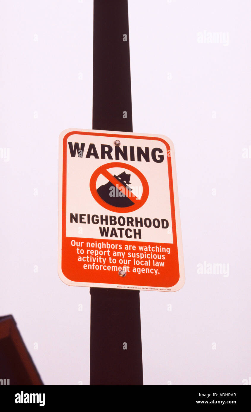 Neighborhood watch area sign hi-res stock photography and images - Alamy