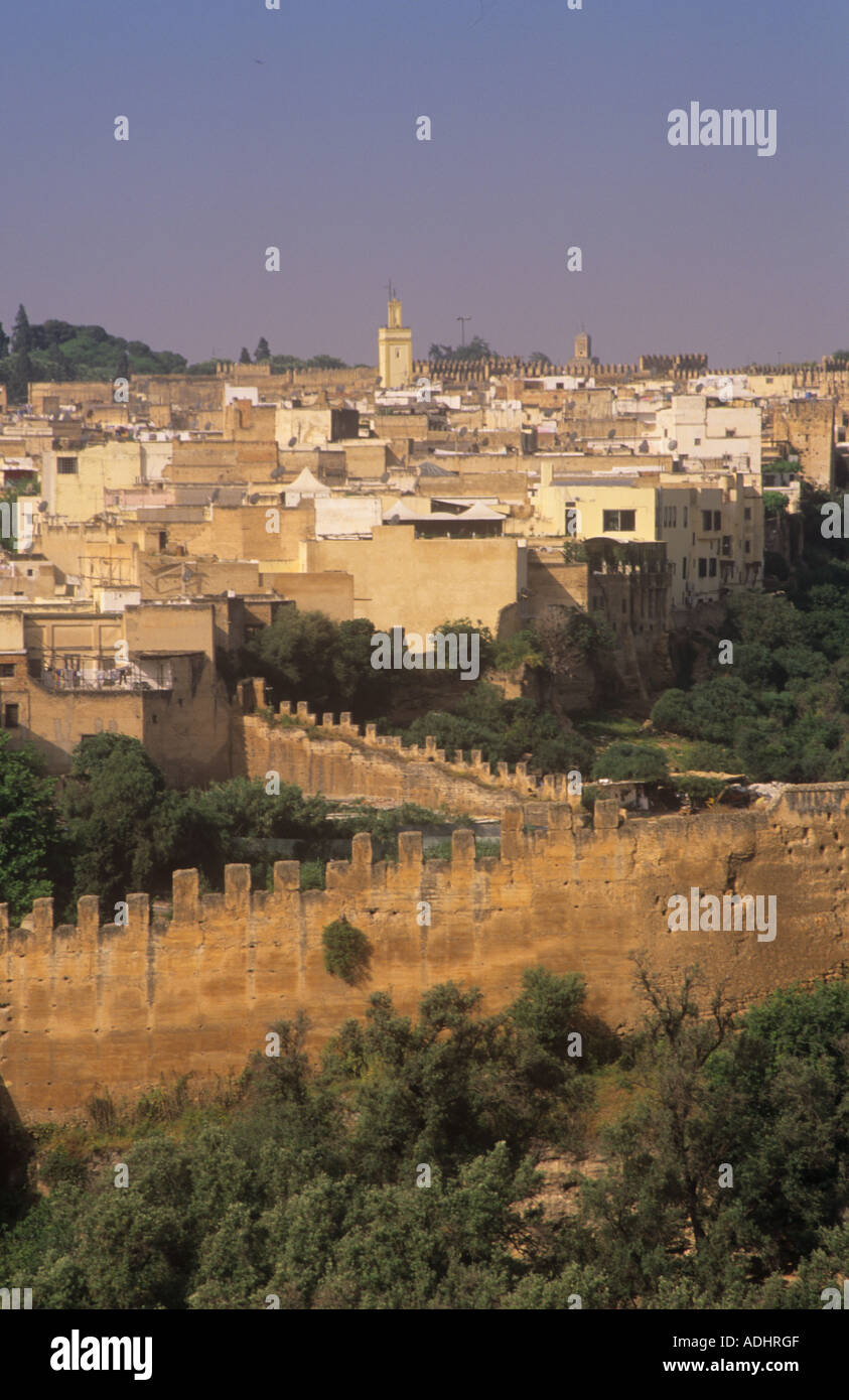 Morocco Fès City view and city walls Stock Photo - Alamy