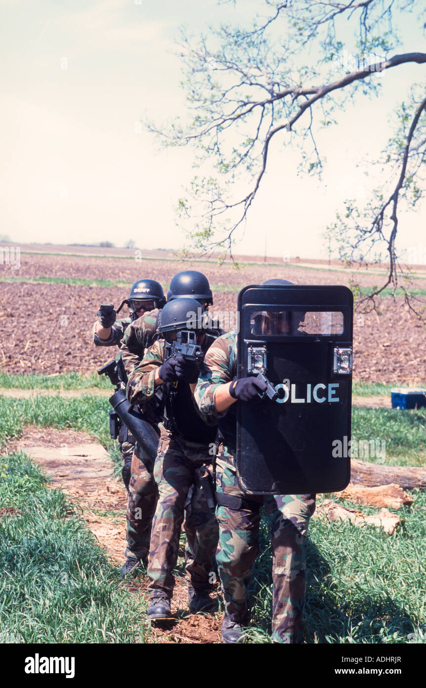 SWAT training. Rural county SWAT team made up of police officers and ...