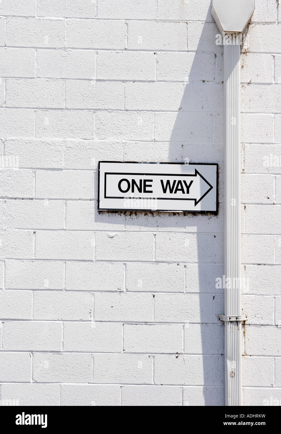 graphic vertical image of one way sign Stock Photo - Alamy