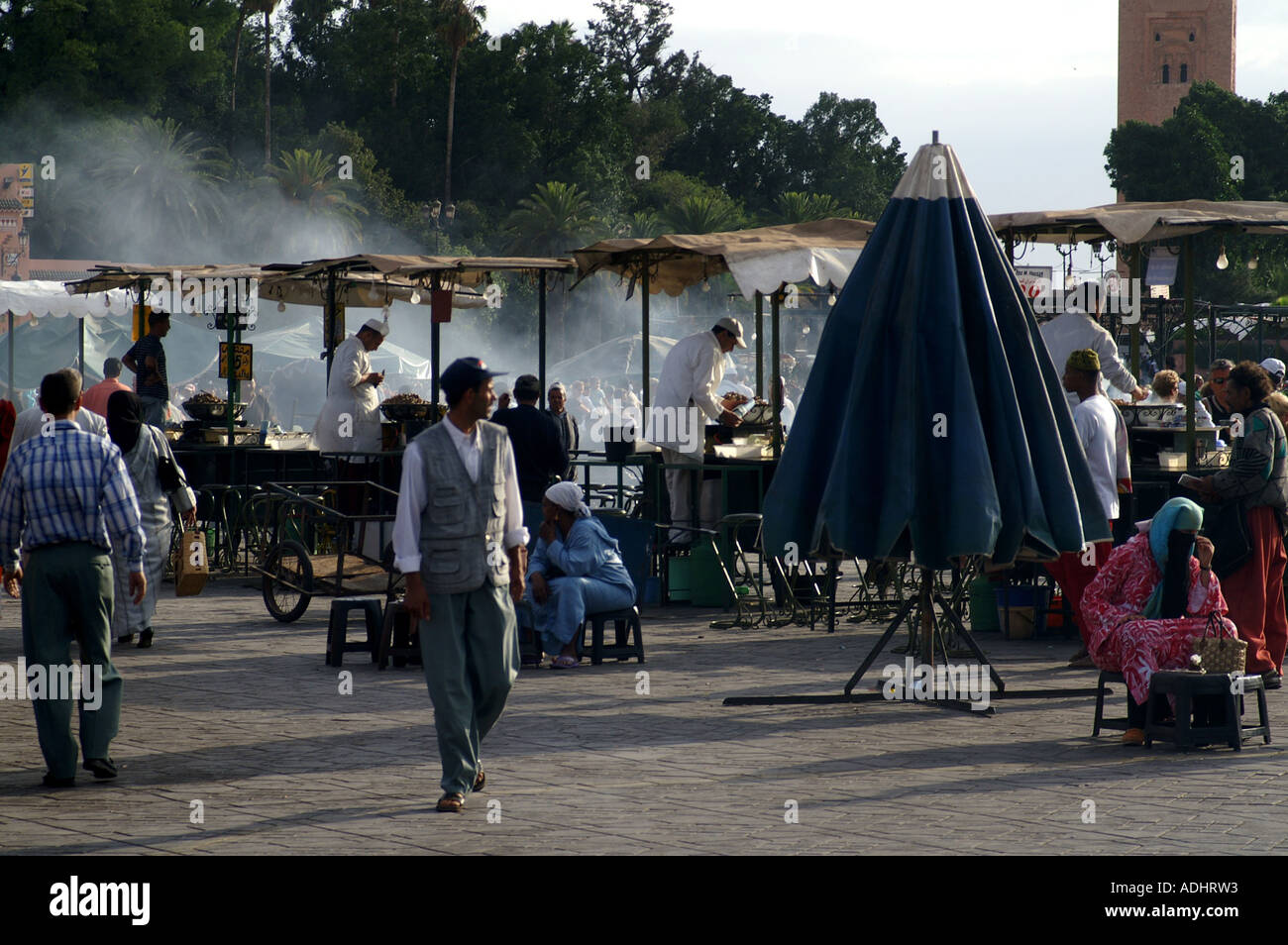 Smoke rising as food is prepared in place Jemaa el-Fna Marrakech ...