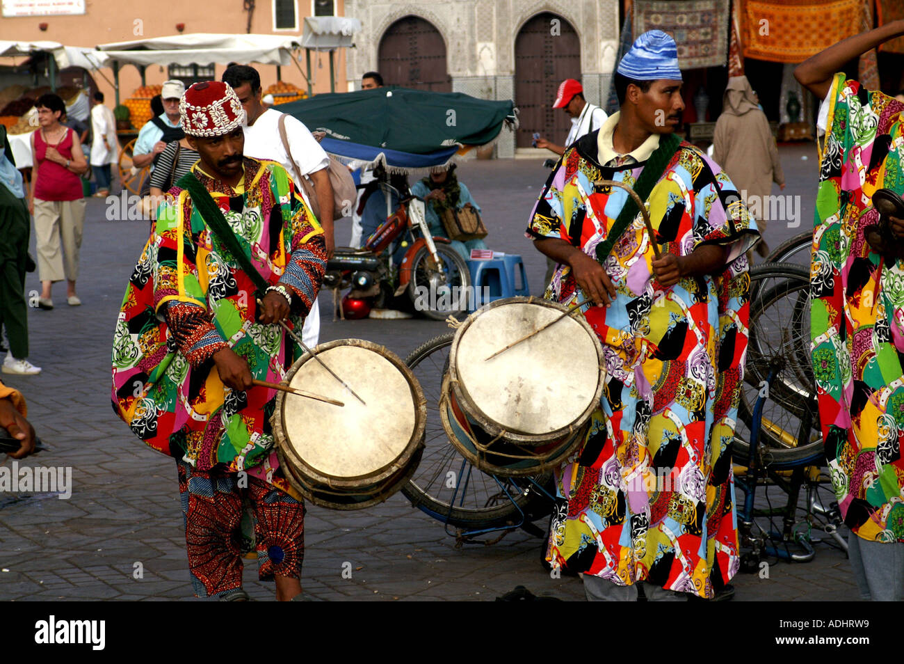 Music band playing in place Jemaa el-Fna Marrakech Morocco Stock Photo ...