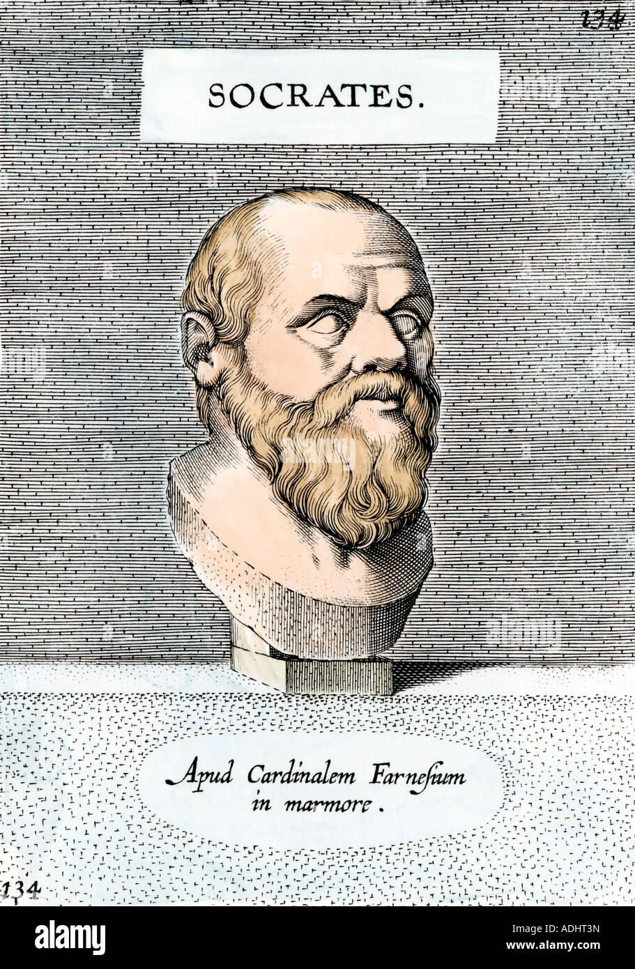 Socrates. Hand-colored etching Stock Photo - Alamy