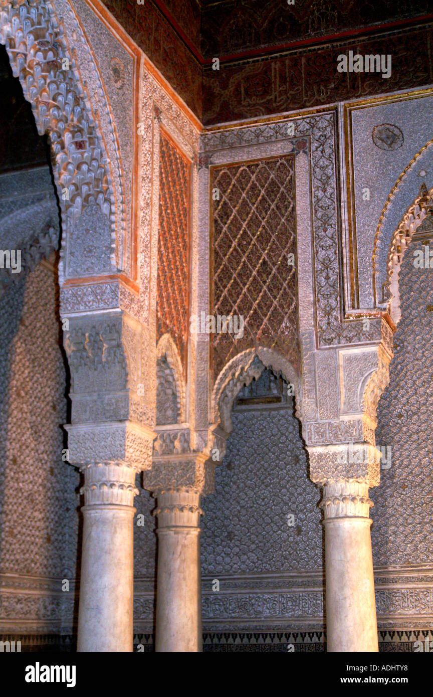 Archway in Saadian dynasty tombs Marrakech Morocco Stock Photo - Alamy