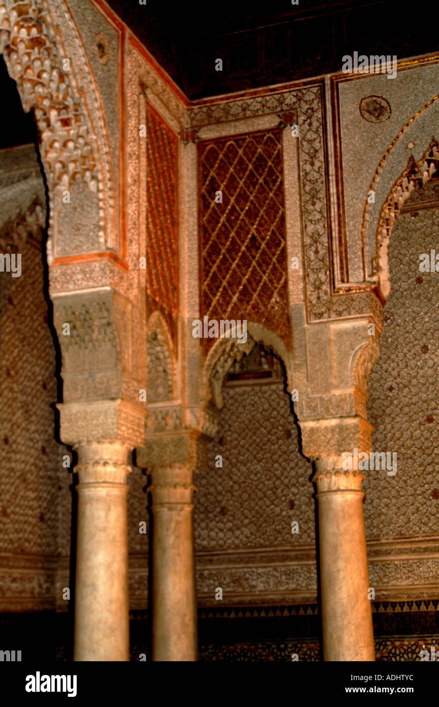 Archway in Saadian dynasty tombs Marrakech Morocco Stock Photo - Alamy