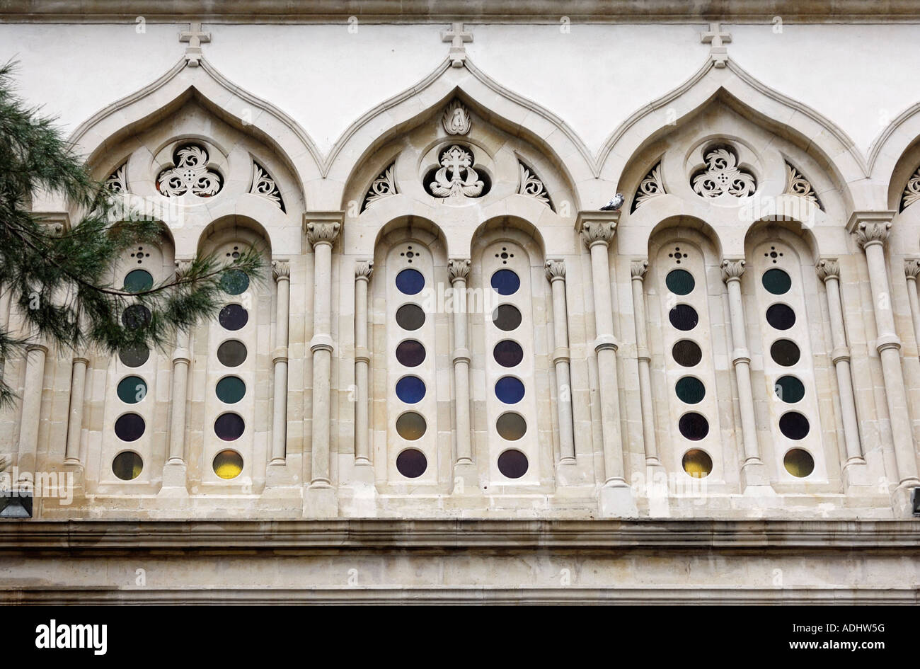 Windows of Greek orthodox cathedral of Agia Napa Stock Photo - Alamy