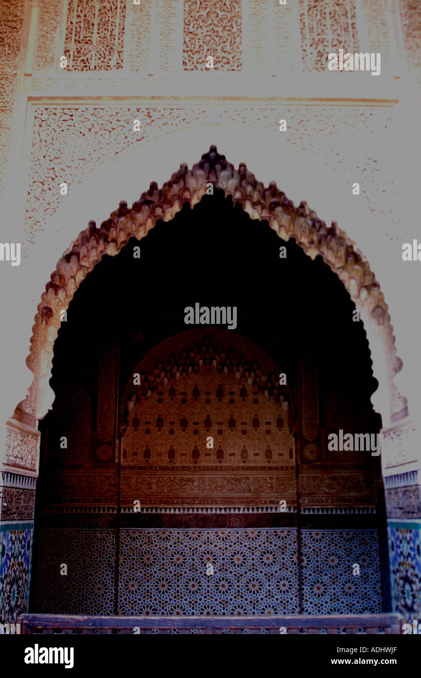 Archway in Saadian dynasty tombs Marrakech Morocco Stock Photo - Alamy