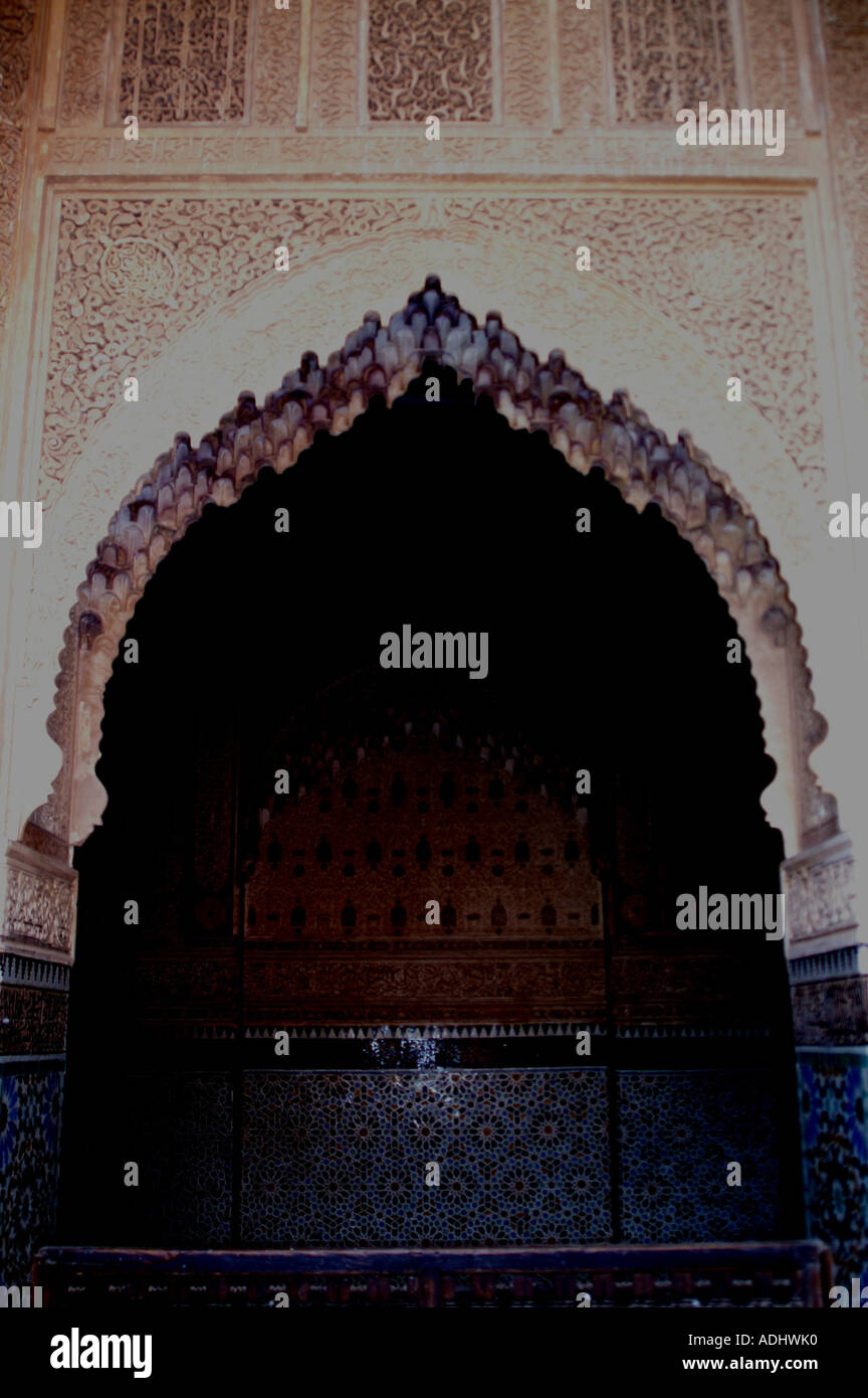 Archway in Saadian dynasty tombs Marrakech Morocco Stock Photo - Alamy