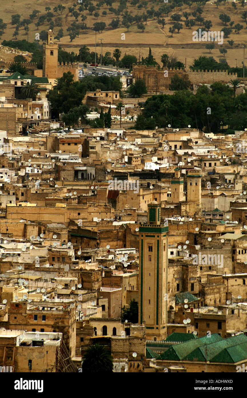 Aerial view of Fes Morocco from the Museum of Arms Stock Photo - Alamy
