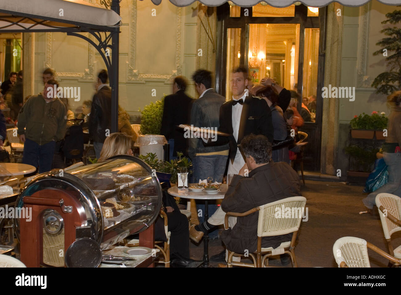 Cafe Gambrinus at Night Naples Italy Stock Photo - Alamy