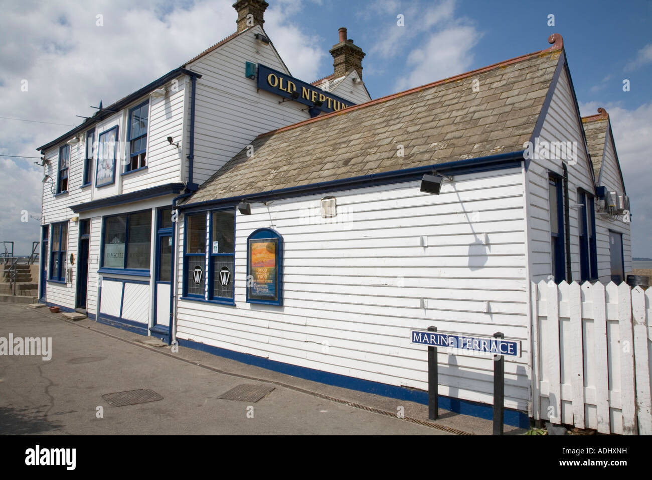 Old Neptune a traditional pub on the seafront Whitstable Kent England ...