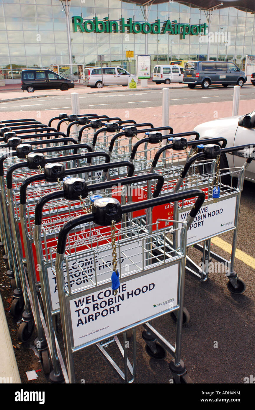 airport baggage trolleys Robin Hood Doncaster travel tourism tourist ...