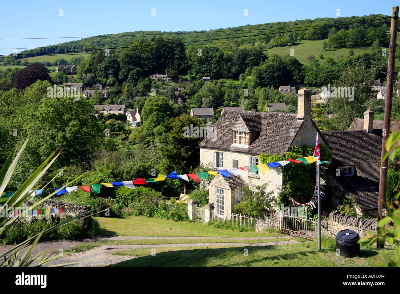 The pretty village of Sheepscombe in the Cotswolds England Stock Photo ...