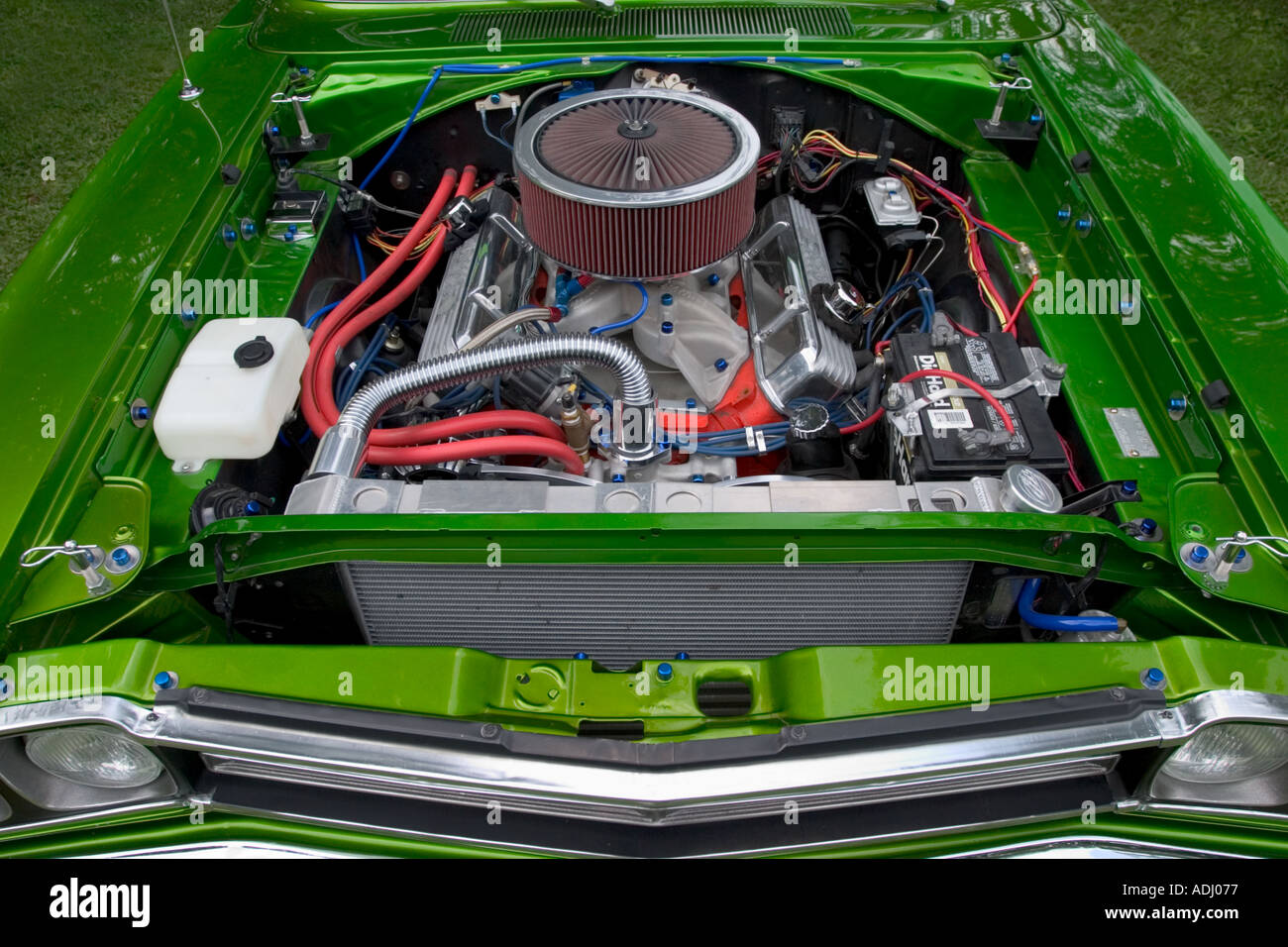 American muscle car customized V8 Plymouth engine Stock Photo - Alamy