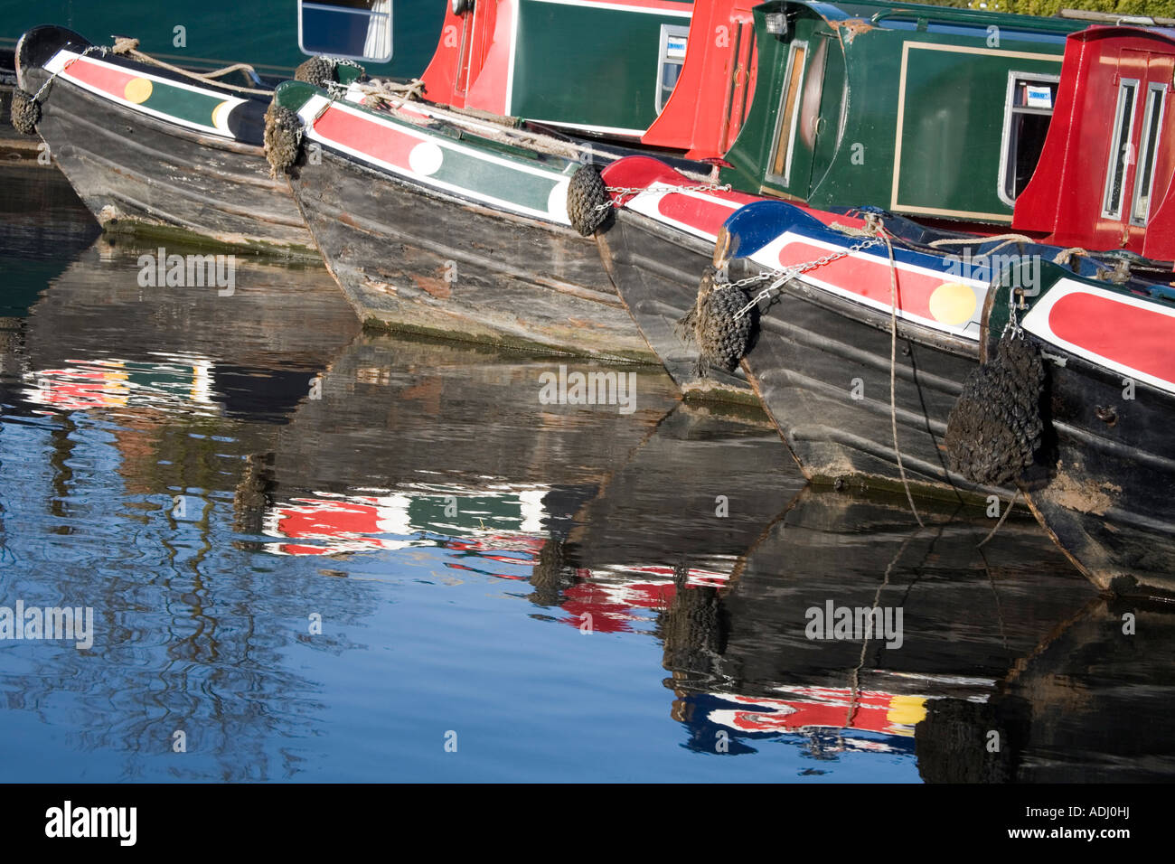 Colourful Barges British Waterway Canal Staffordshire Stock Photo - Alamy