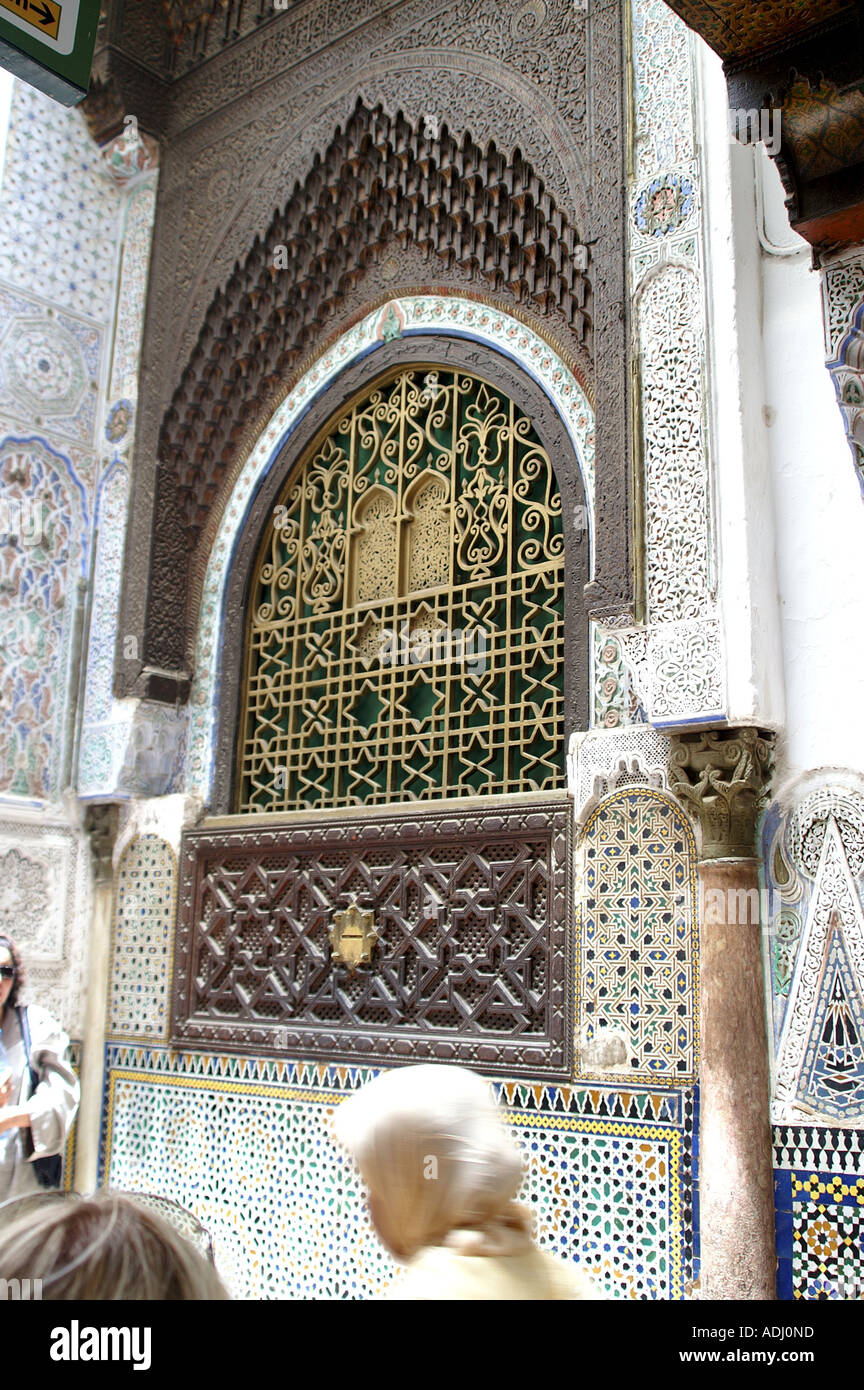 mosaic decorated water fountain water troughs in the Souk in Fes ...