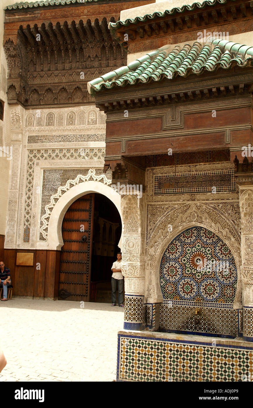 mosaic decorated water fountains water troughs troughs in Fes Morocco ...