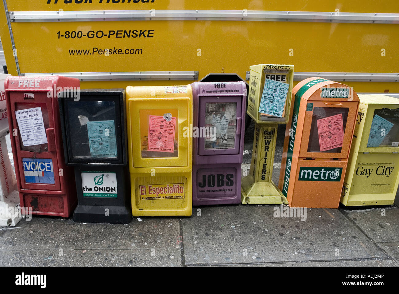 Newspaper vending machines Manhattan New York City USA Stock Photo - Alamy