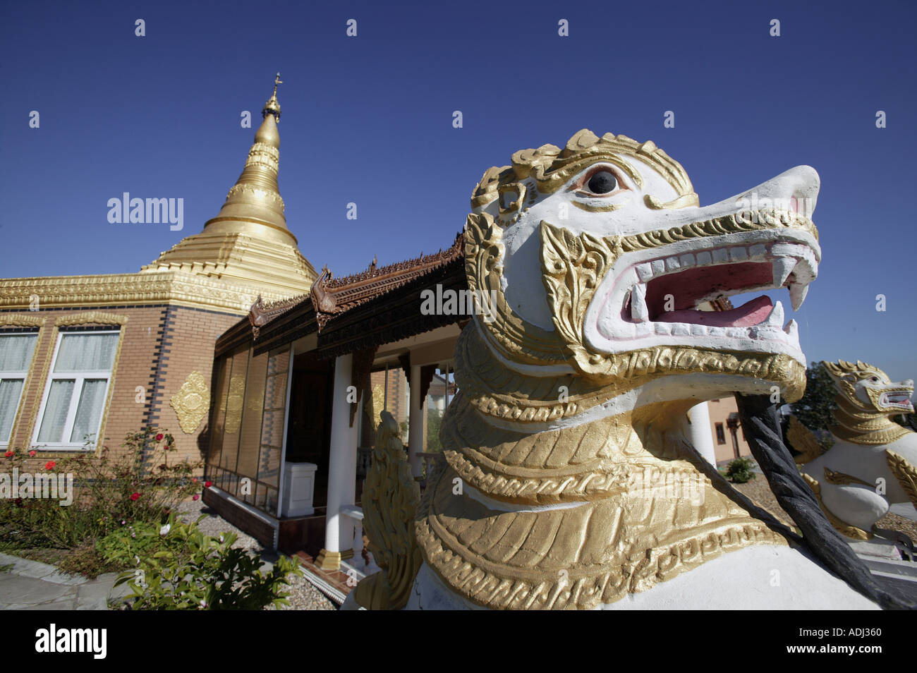 The Dhamma Talaka Peace Pagoda in Birmingham England UK Monks at prayer ...