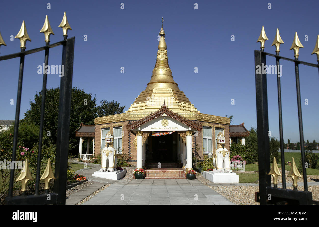 The Dhamma Talaka Peace Pagoda in Birmingham England UK Monks at prayer ...