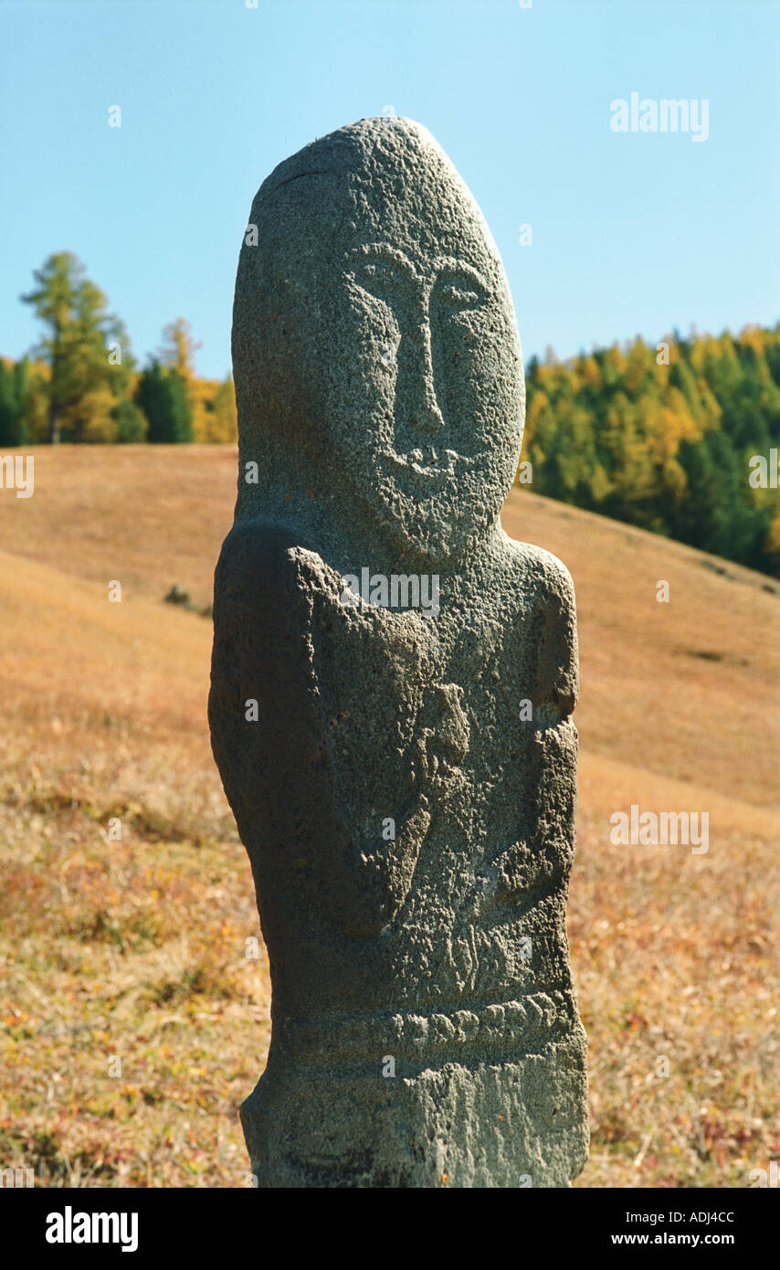 Ancient Stone Figurine of Turkic Warrior also known as Balbal or Menhir ...