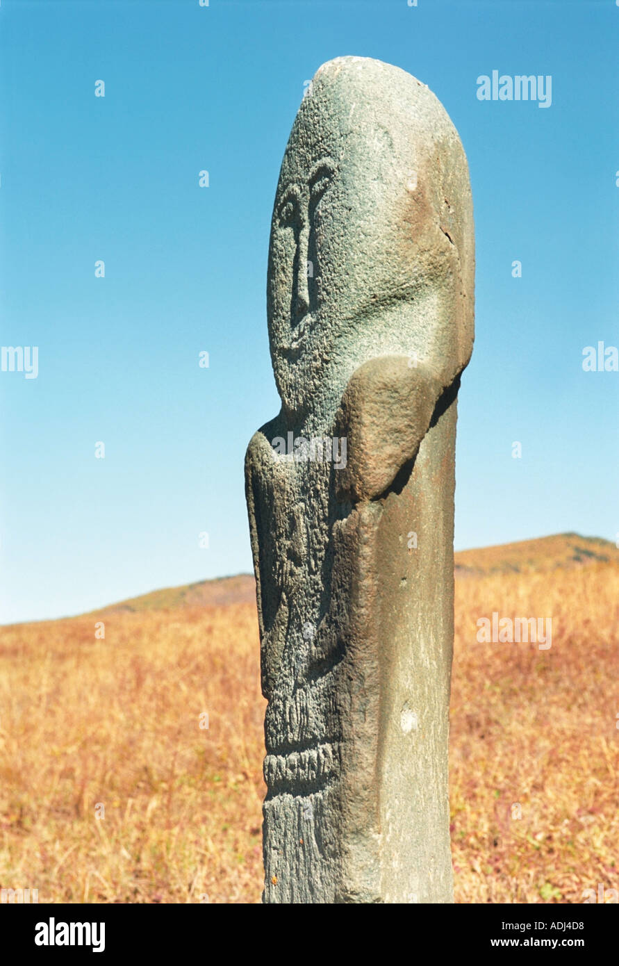 Ancient Stone Figurine of Turkic Warrior also known as Balbal or Menhir ...