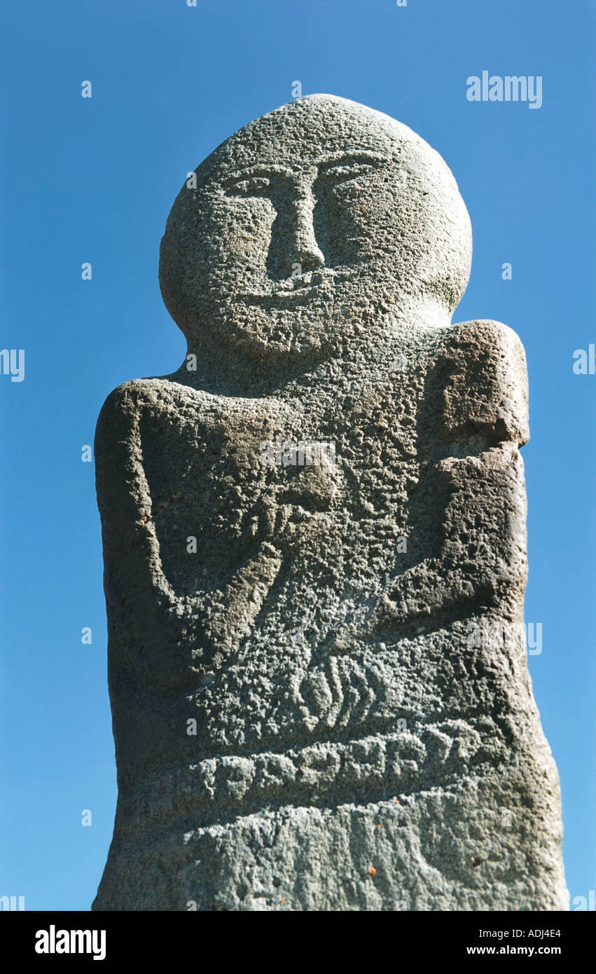 Ancient Stone Figurine of Turkic Warrior also known as Balbal or Menhir ...