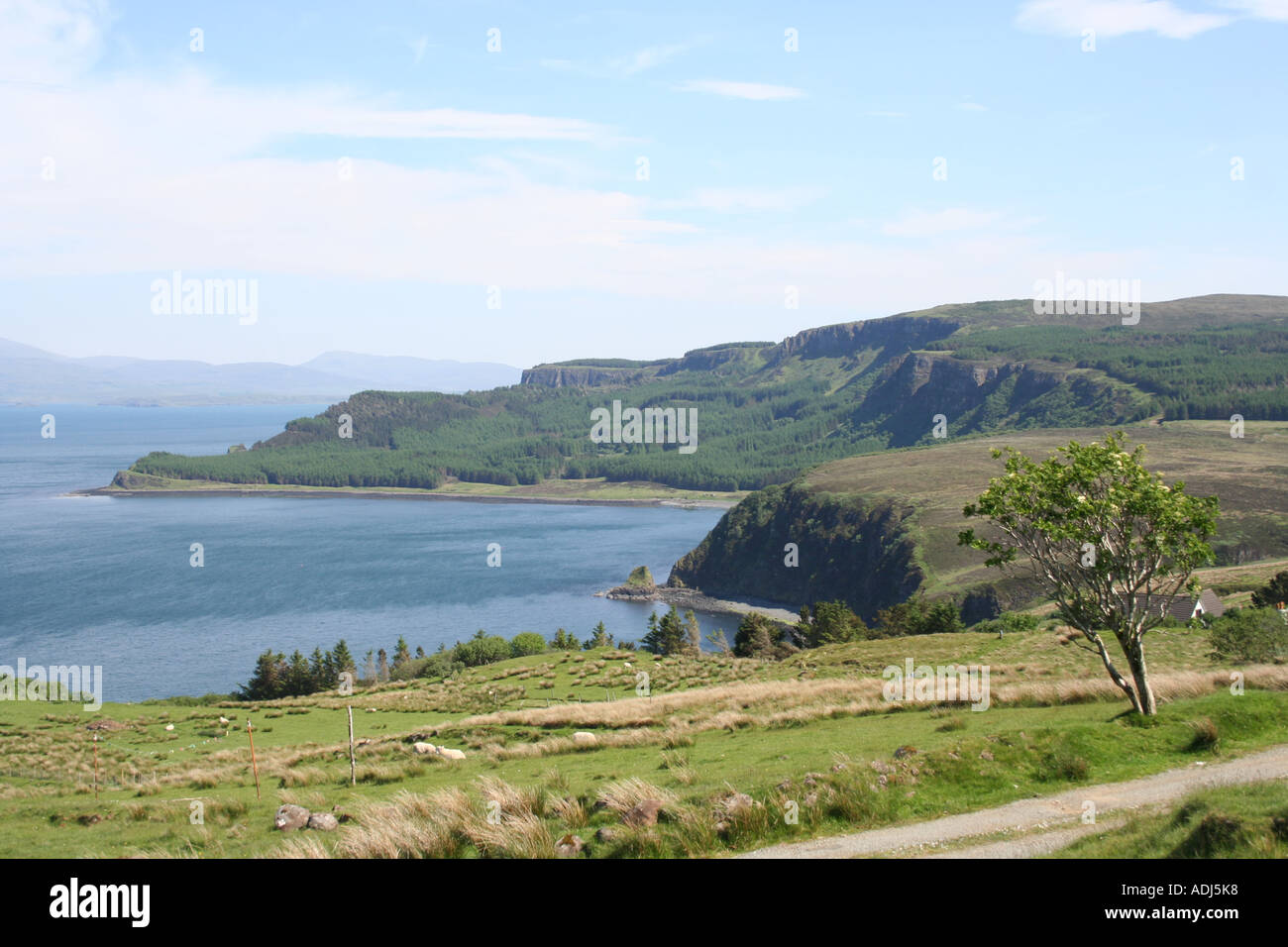 coast of waternish peninsula and Loch Snizort near Gillen Isle of Skye ...
