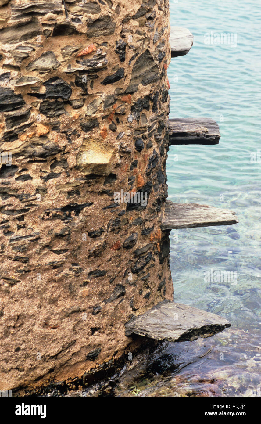 procarious looking old steps running around old stone built tower in ...