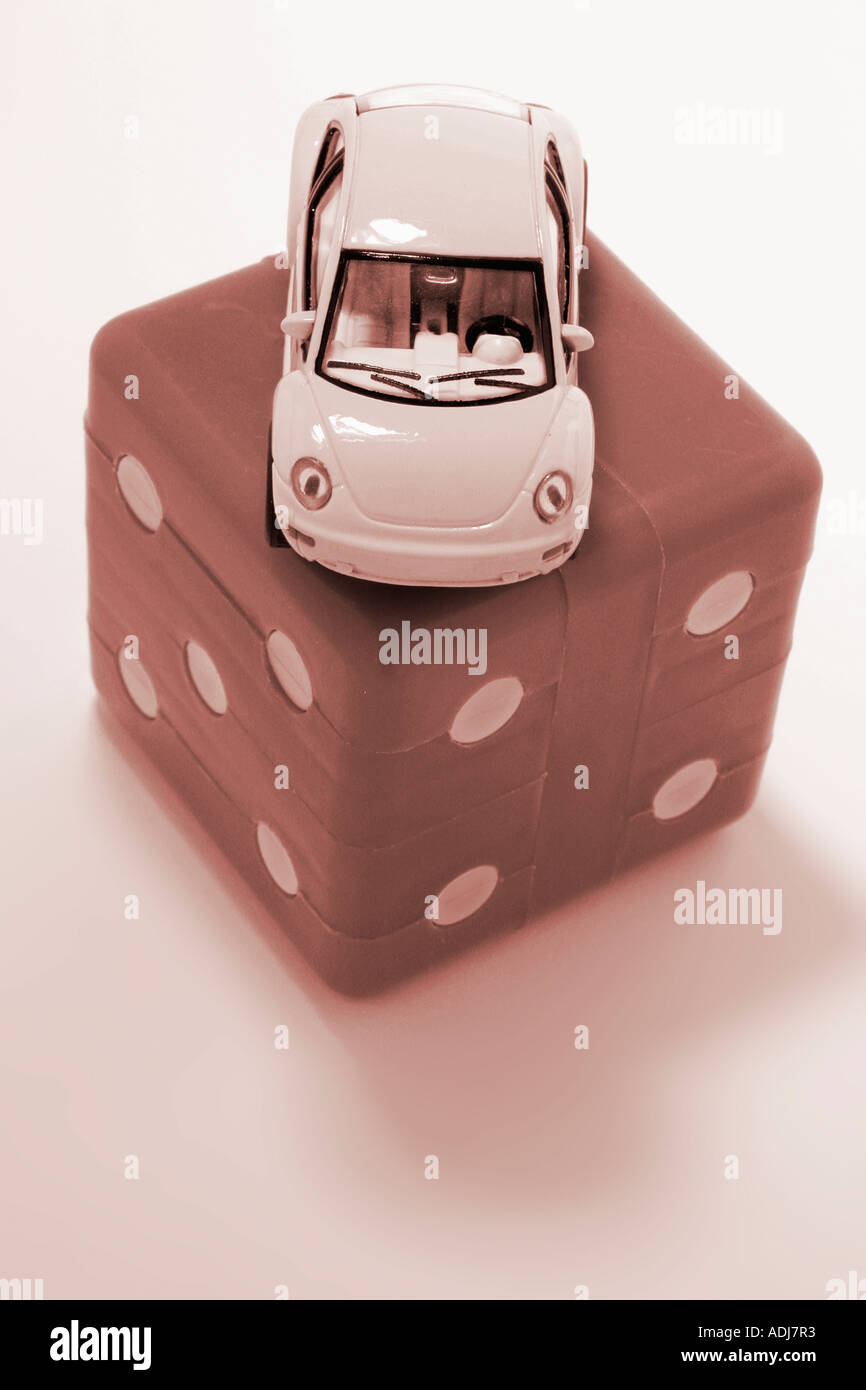 Toy Car on Dice Stock Photo - Alamy