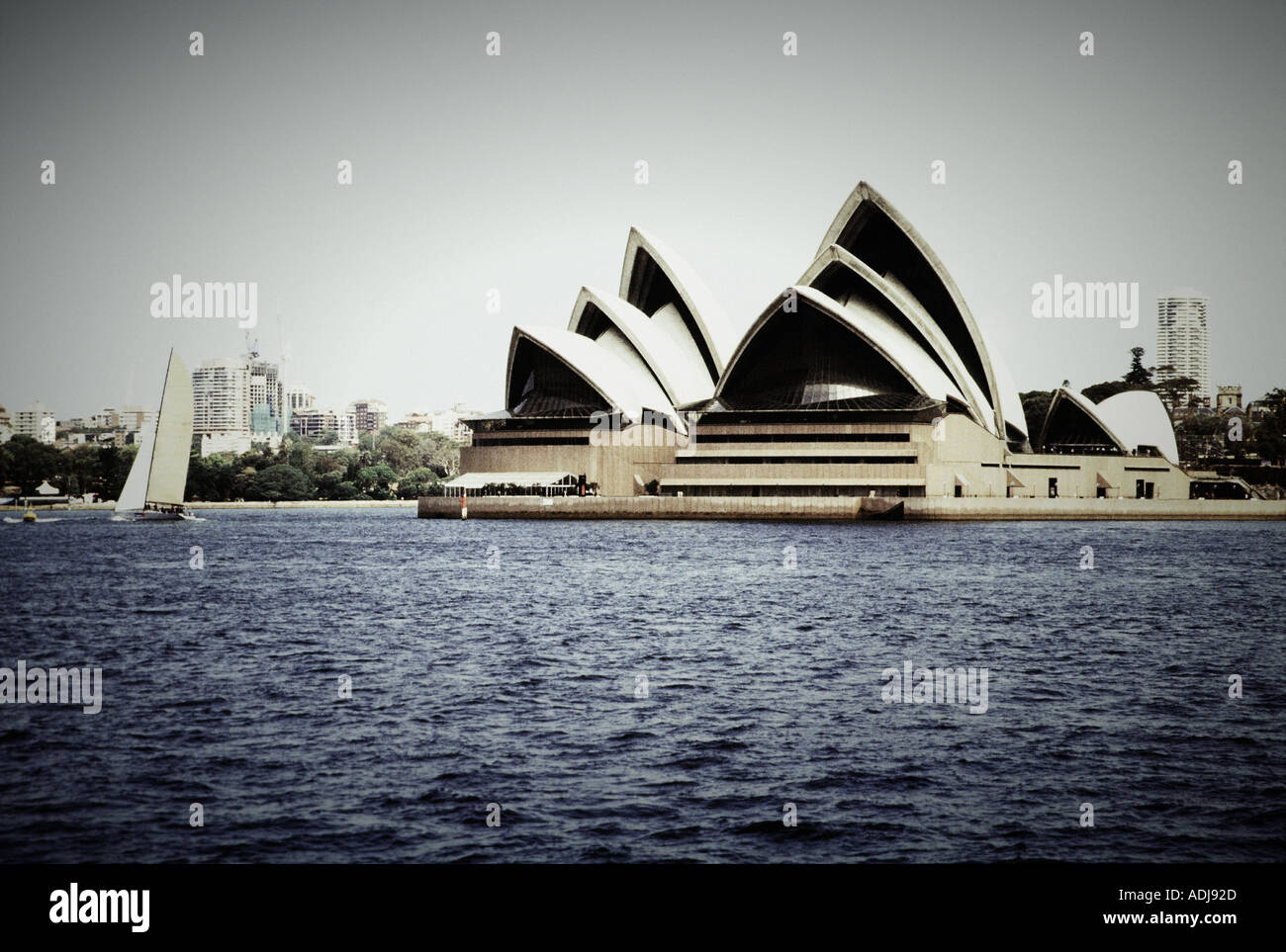 Sydney Harbour Opera House Sailboat High Resolution Stock Photography ...