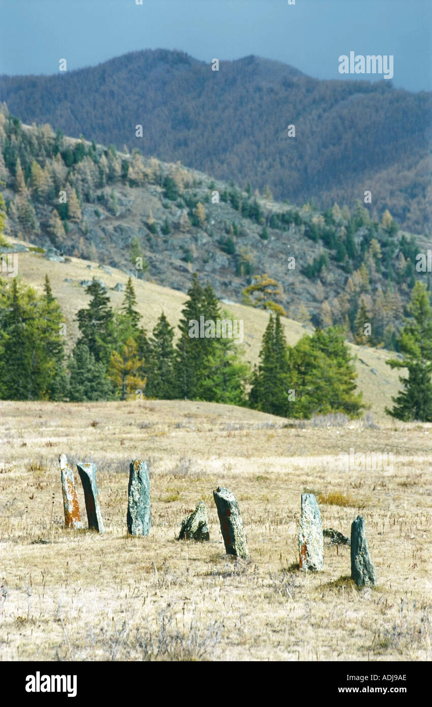 Ancient Turkic burial mound The Jazator river s valley Altai Russia ...