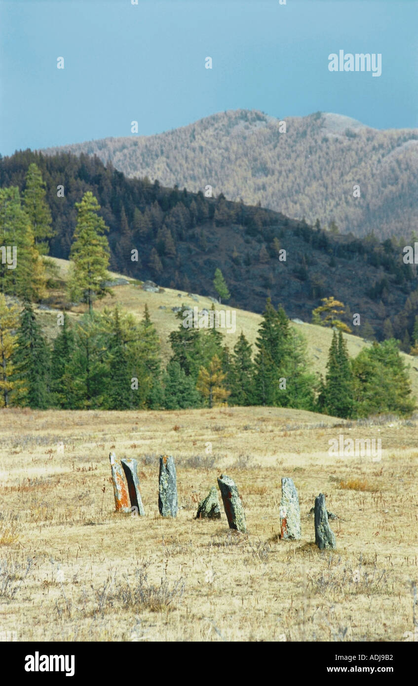 Ancient Turkic burial mound The Jazator river s valley Altai Russia ...
