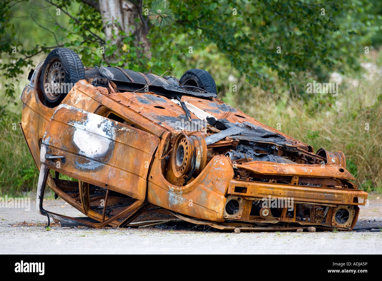 A wrecked car Stock Photo - Alamy