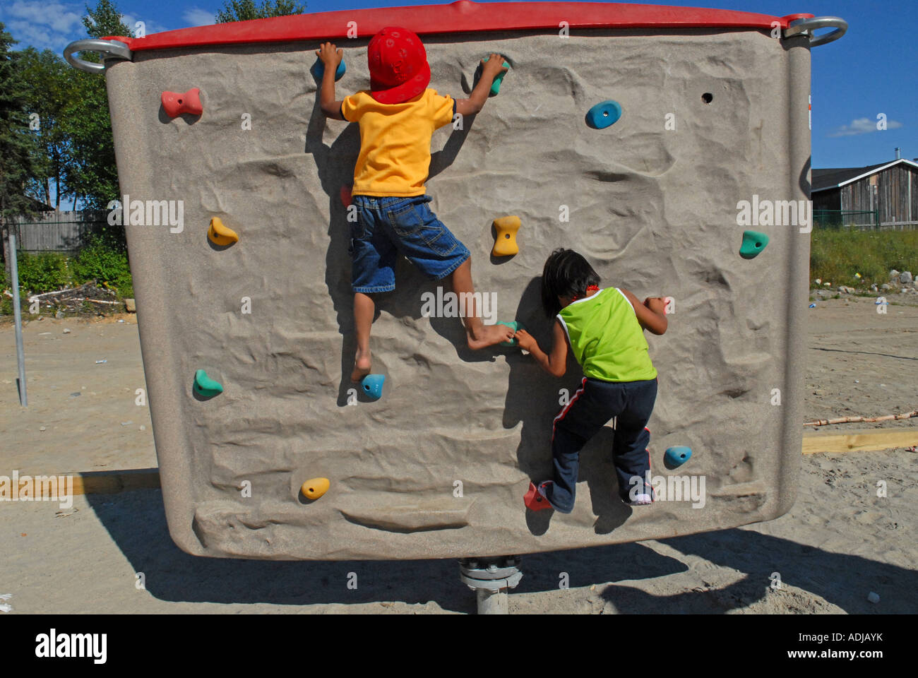 Playground for Children In an indigenous Cree Community Quebec Canada ...