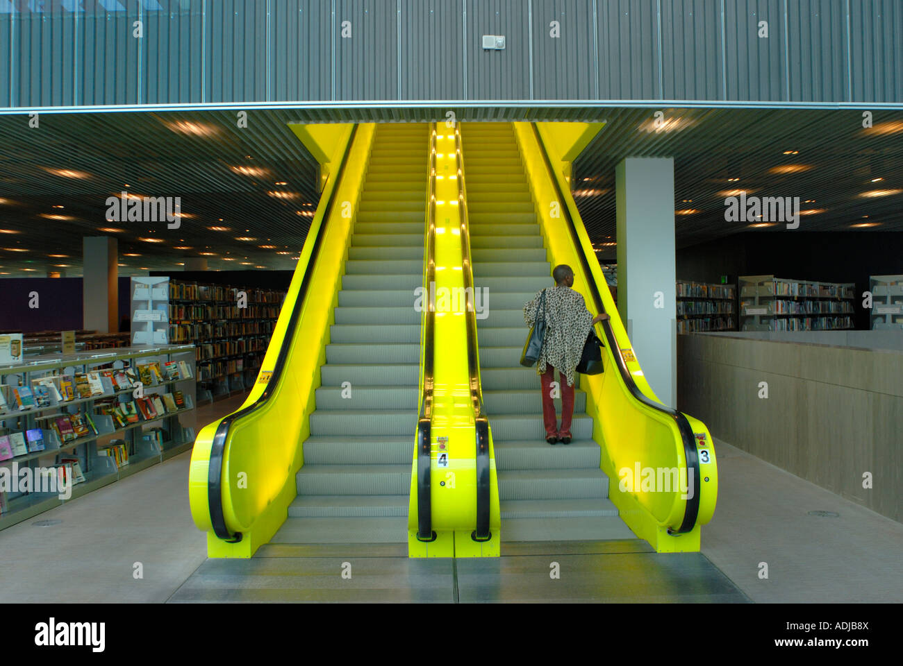 Escalator seattle public library seattle hi-res stock photography and ...