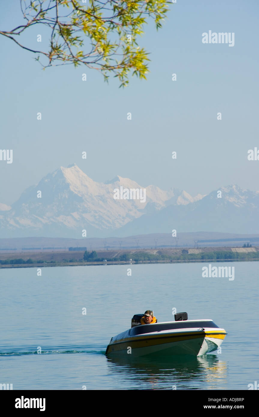 New Zealand South Island Mackenzie Country Lake Benmore and a distant ...