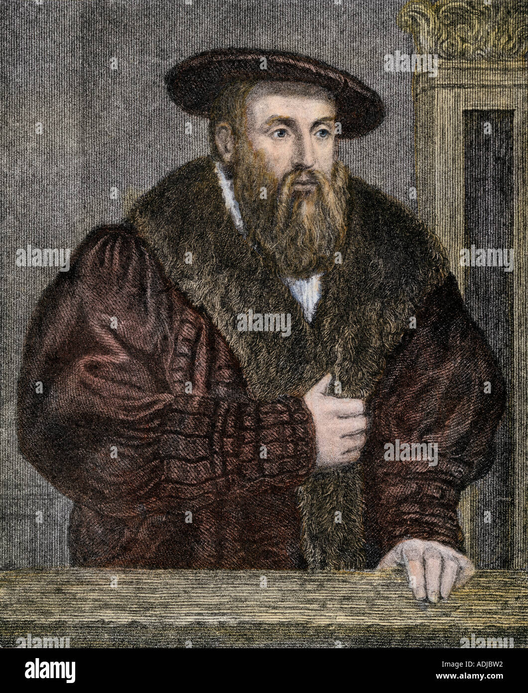 Johannes Kepler. Hand-colored woodcut Stock Photo - Alamy