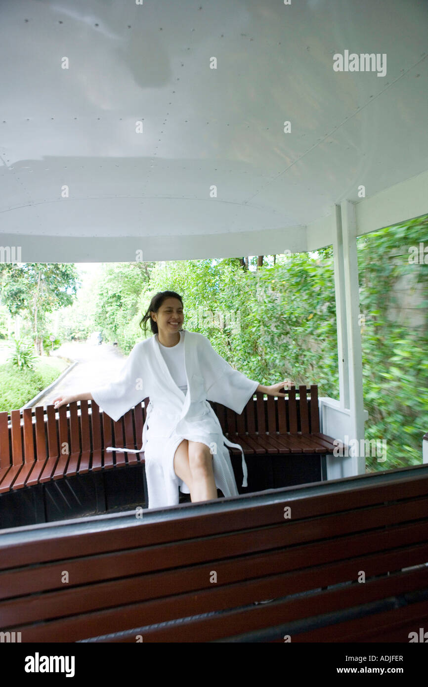 spa a woman taking a rest Stock Photo - Alamy