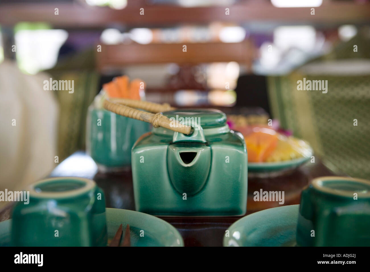 a tea pot and cups Stock Photo - Alamy